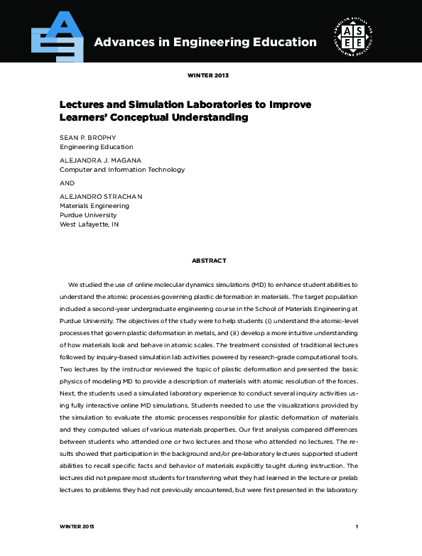 (PDF) Lectures and simulation laboratories to improve learners’ conceptual understanding