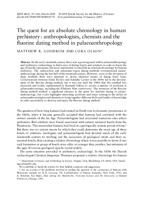(PDF) The quest for an absolute chronology in human prehistory ...