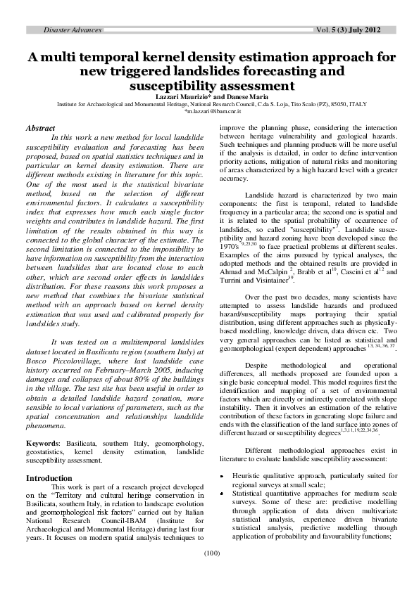 (PDF) A multitemporal kernel density estimation approach for new triggered landslides ...