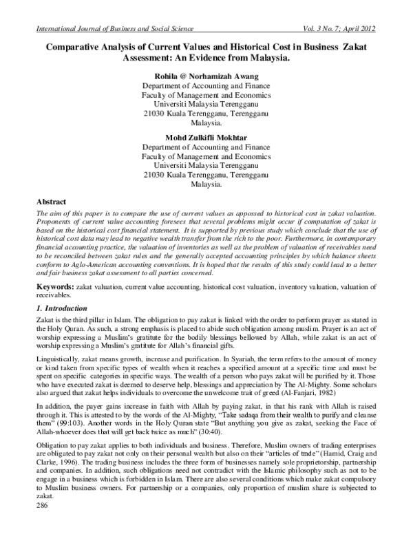 (PDF) Comparative Analysis of Current Values and Historical Cost in ...