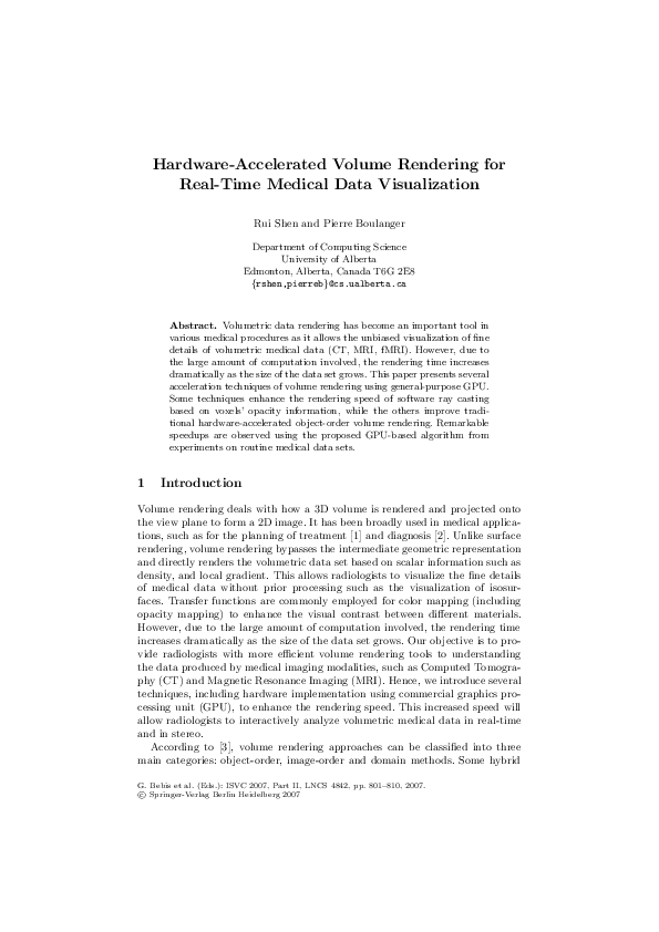(PDF) Hardware-Accelerated Volume Rendering for Real-Time Medical Data Visualization
