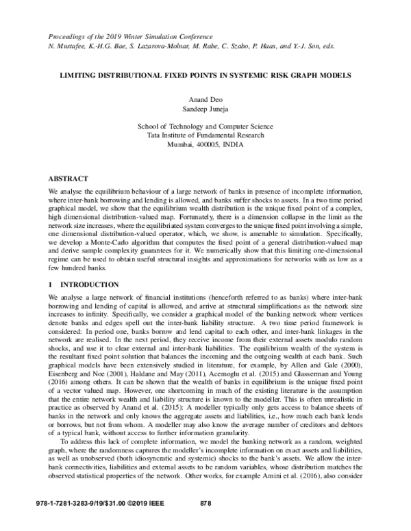 (PDF) Limiting Distributional Fixed Points in Systemic Risk Graph Models