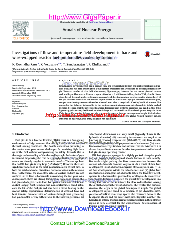 (PDF) Investigations of flow and temperature field development in bare ...
