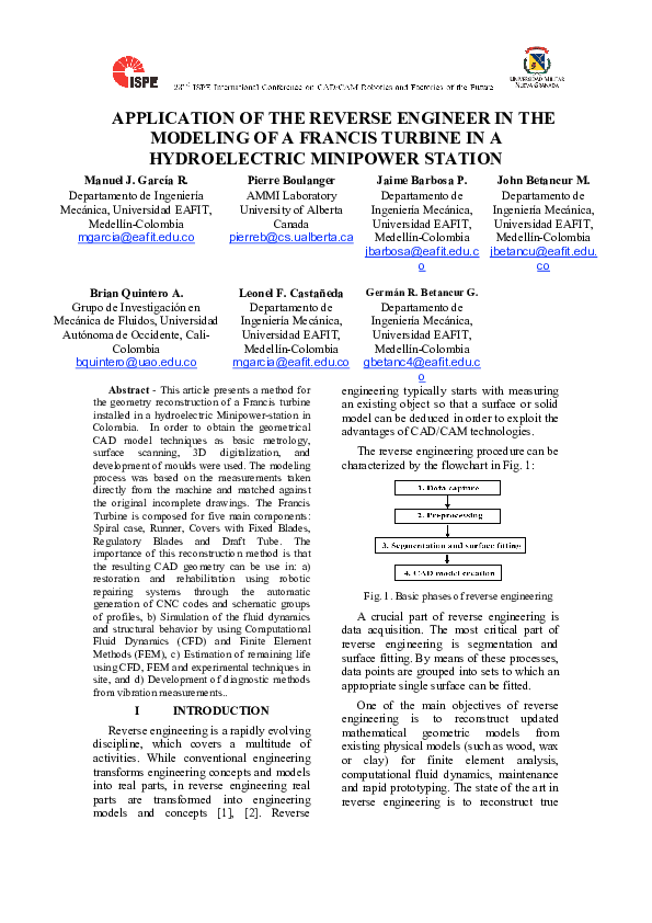 (PDF) Application of the Reverse Engineer in the Modeling of a Francis Turbine in a ...