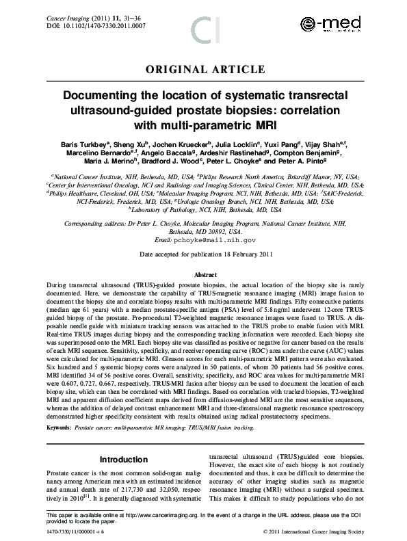 (PDF) Documenting the location of systematic transrectal ultrasound-guided prostate biopsies ...
