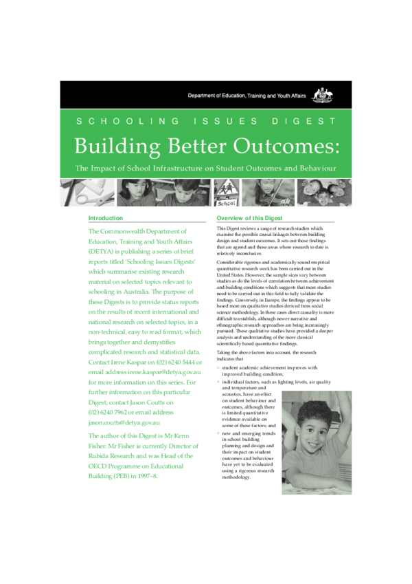 (PDF) Building Better Outcomes: The impact of school infrastructure on ...