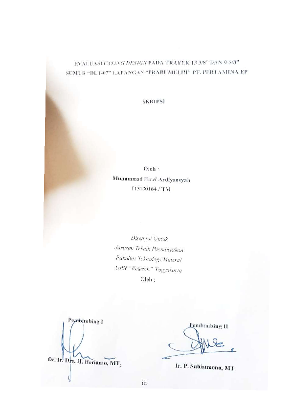 (PDF) Evaluasi Casing Design Pada Trayek 13 3/8” Dan 9 5/8”SUMUR “DLT ...