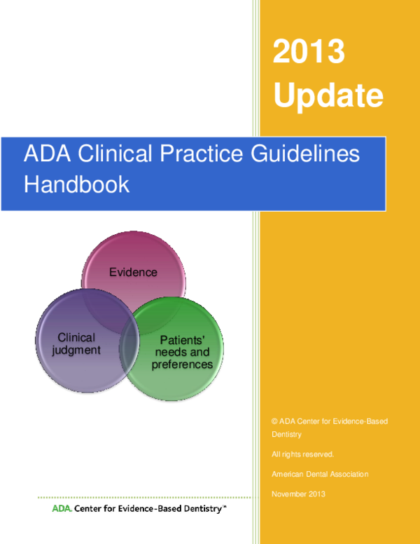 (PDF) ADA Clinical Practice Guidelines Handbook - 2013 Update