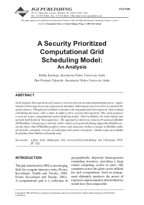 Pdf Prioritized Computational Grid Scheduling Model An Analysis