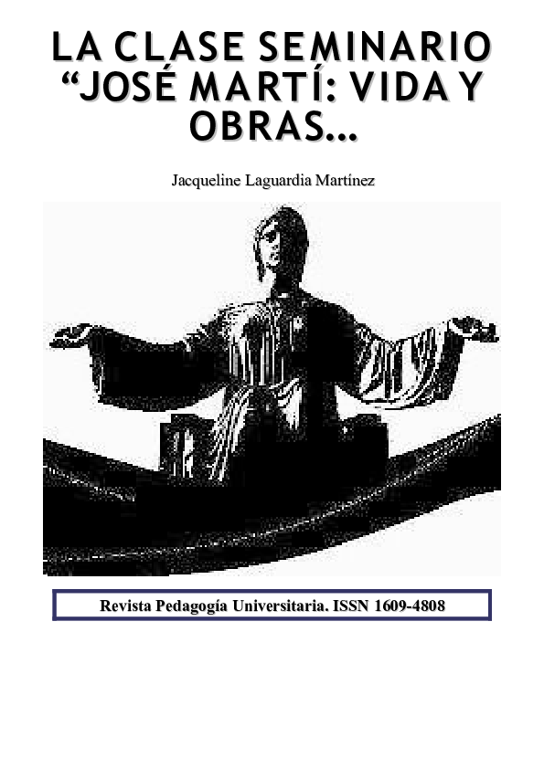 (PDF) La clase seminario "José Martí: Vida y obra revolucionarias. El ...