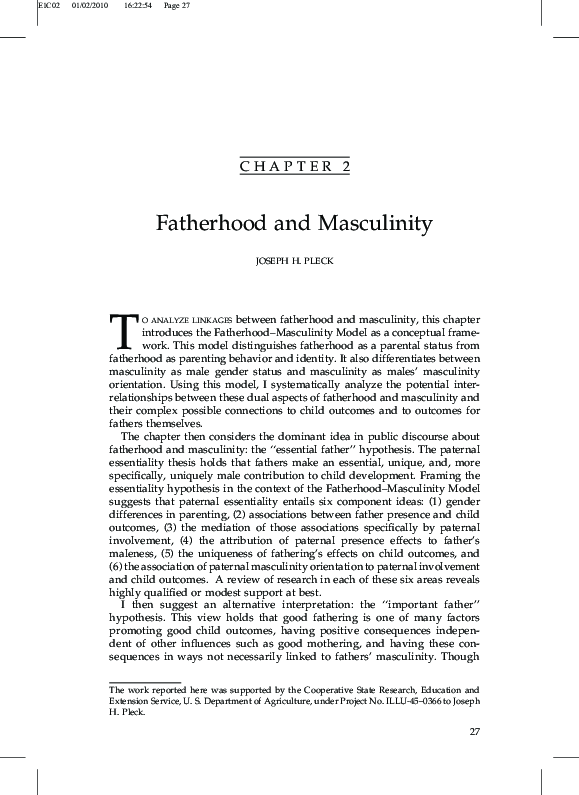 (PDF) Fatherhood and masculinity