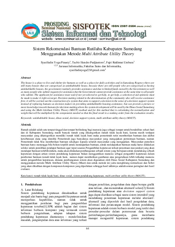 (PDF) Sistem Rekomendasi Bantuan Rutilahu Kabupaten Sumedang ...