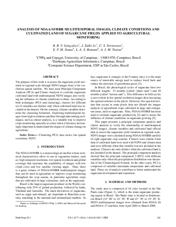 (PDF) Analysis of NOAA/AVHRR multitemporal images, climate conditions ... (PDF) Analysis of NOAA/AVHRR multitemporal images, climate conditions ...