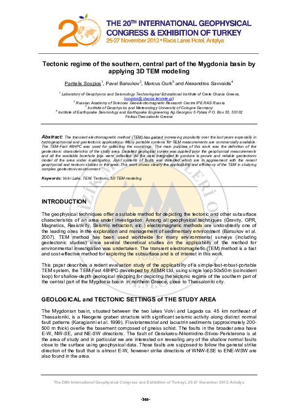 (PDF) Regional tectonic model of Volvi Lake in Northern Greece by ...