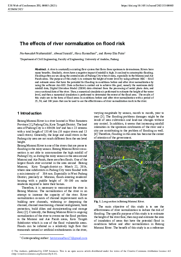 (PDF) The effects of river normalization on flood risk | haviz ramadhan ...