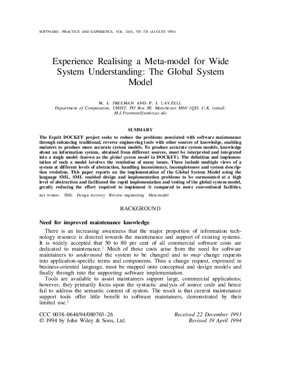 (PDF) Experience realising a meta-model for wide system understanding ...