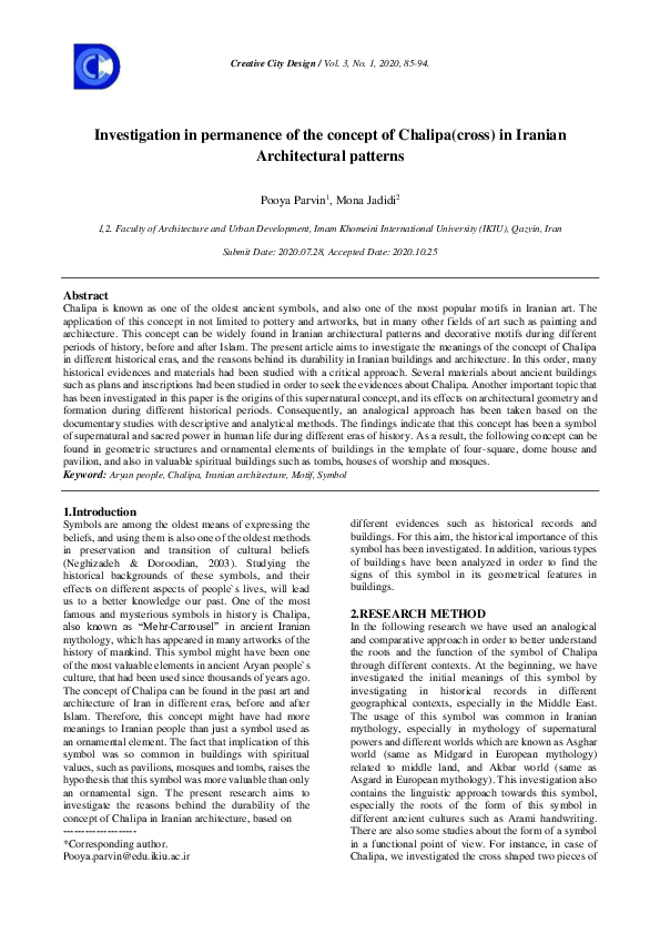 (PDF) Investigation in permanence of the concept of Chalipa(cross) in ...