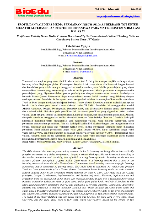 (PDF) Profil dan Validitas Media Permainan Truth Or Dare Berbasis Tgt untuk Melatih Keterampilan ...
