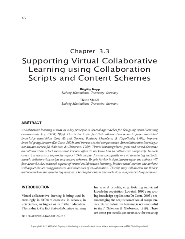 (PDF) Supporting Virtual Collaborative Learning using Collaboration ...