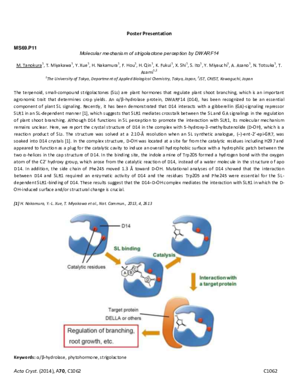 (PDF) Molecular mechanism of strigolactone perception by DWARF14
