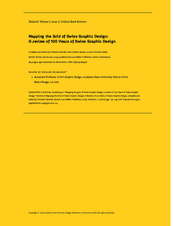 (PDF) Book Review: Mapping the Grid of Swiss Graphic Design: A Review ...