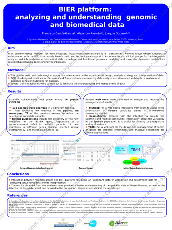 (PDF) BIER platform: analyzing and understanding genomic and biomedical ...