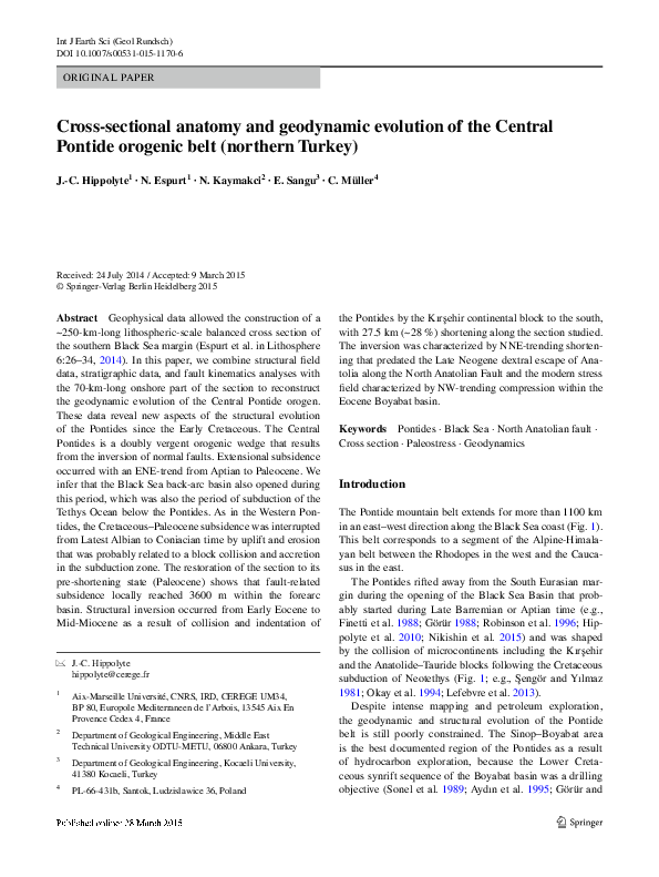 (PDF) Cross-sectional anatomy and geodynamic evolution of the Central ...