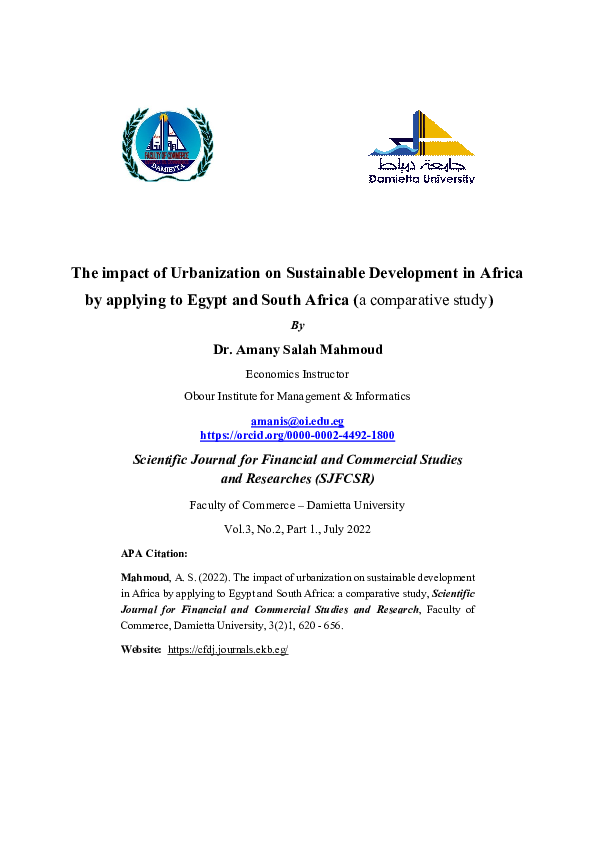 (PDF) The impact of Urbanization on Sustainable Development in Africa ...