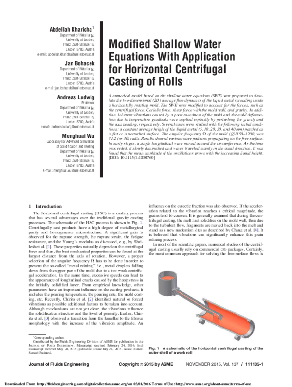 (PDF) Modified Shallow Water Equations with Application for Horizontal ...