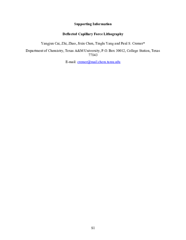 (PDF) Deflected Capillary Force Lithography