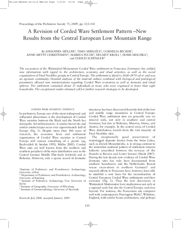 (PDF) A Revision of Corded Ware Settlement Pattern – New Results from ...
