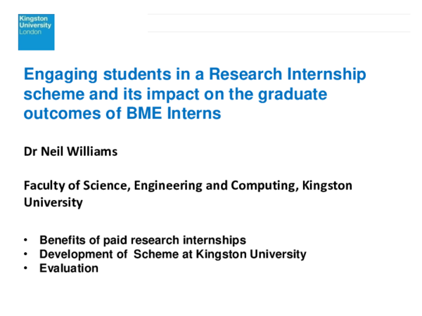 (PDF) Engaging students in a research internship scheme and its impact ...