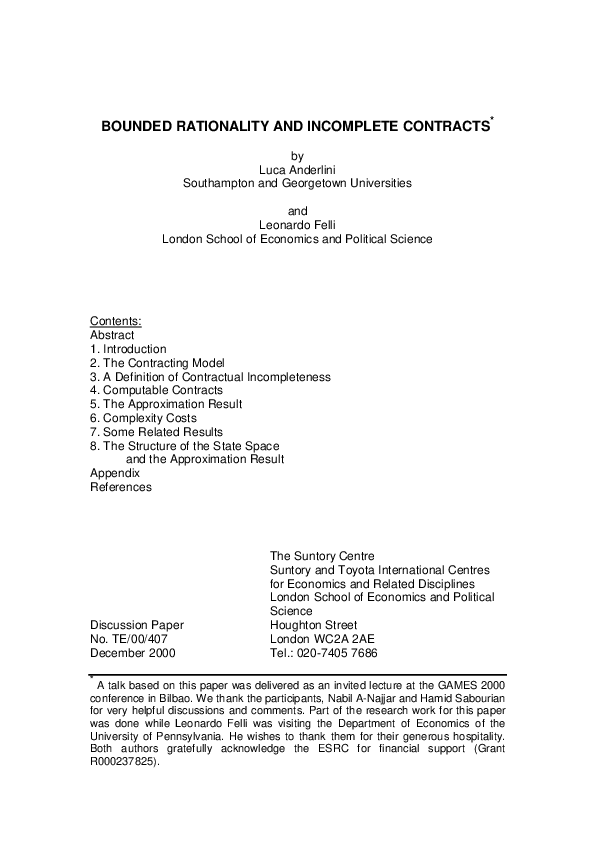 (PDF) 3. A Definition of Contractual Incompleteness