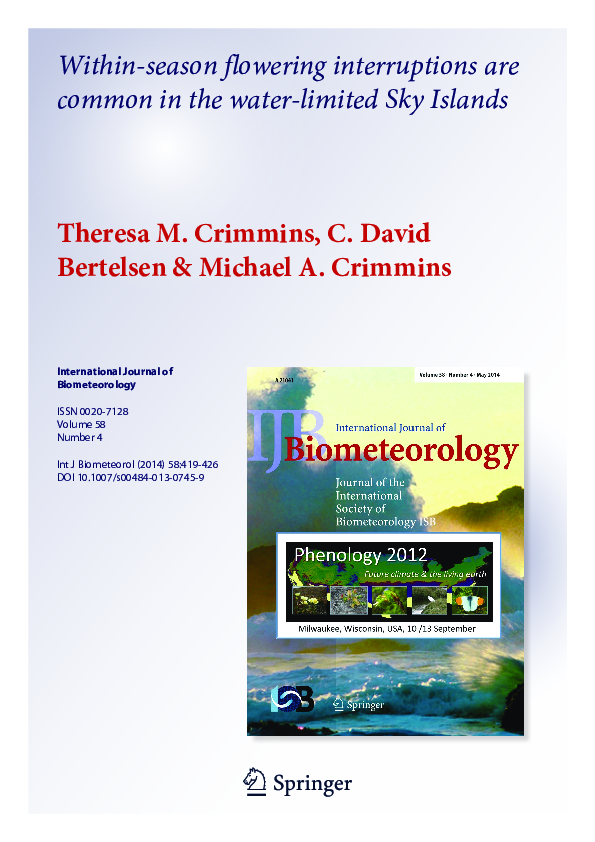 (PDF) Within-season flowering interruptions are common in the water ...