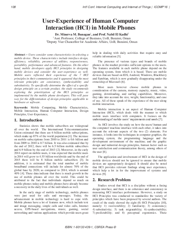 (PDF) User-Experience of Human Computer Interaction ( HCI ) in Mobile ...