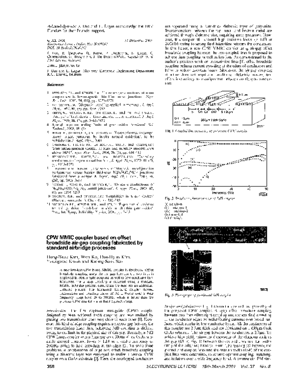 (PDF) CPW MMIC coupler based on offset broadside air-gap coupling ...
