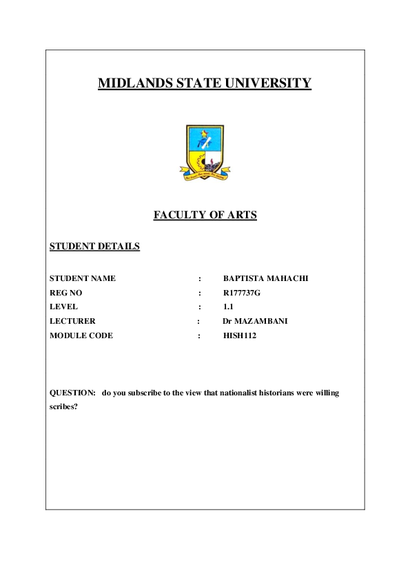 (PDF) MIDLANDS STATE UNIVERSITY