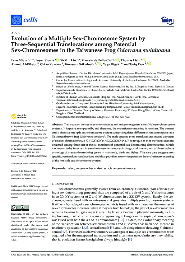 Pdf Evolution Of A Multiple Sex Chromosome System By Three Sequential
