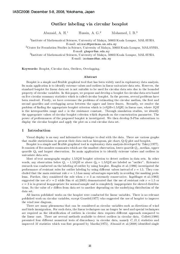 (PDF) Outlier labeling via circular boxplot