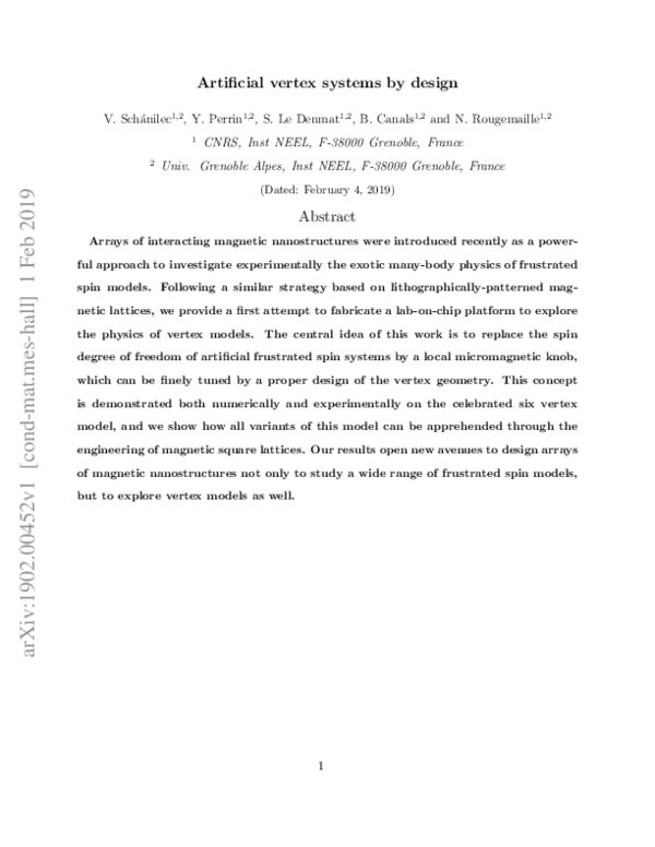 (PDF) Artificial vertex systems by design