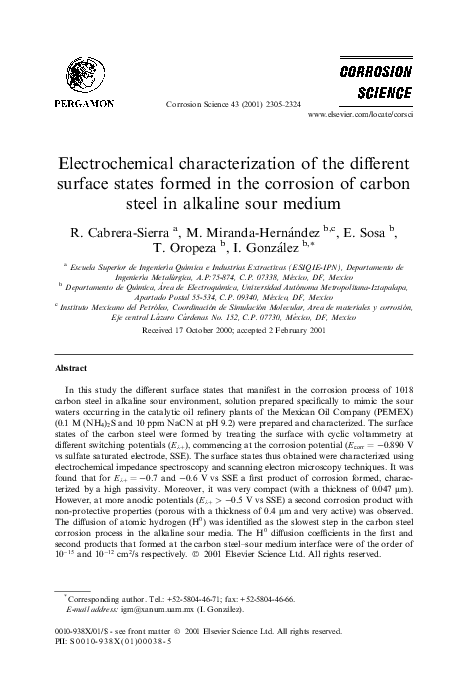 (PDF) Electrochemical characterization of the different surface states ...