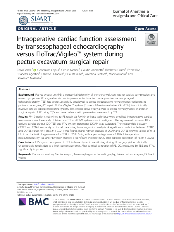 (PDF) Intraoperative cardiac function assessment by transesophageal ...