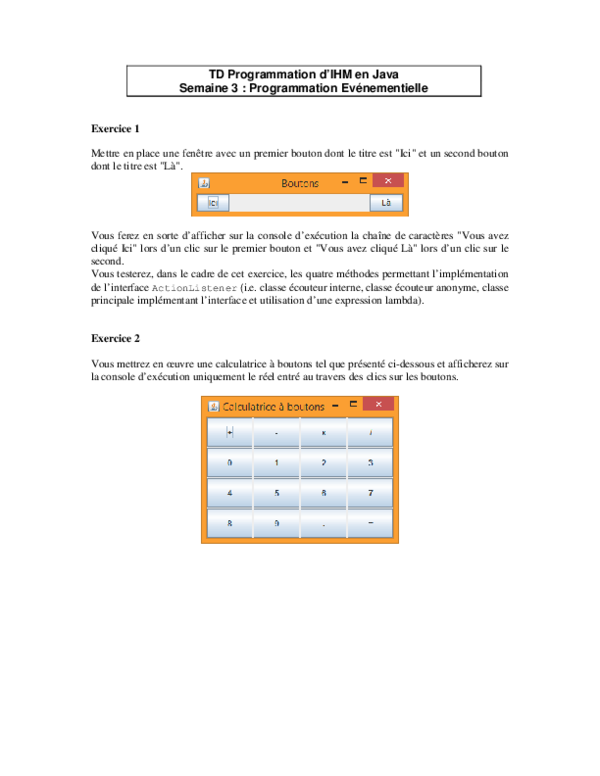 (PDF) Semaine 3 : TD - Programmation Evénementielle