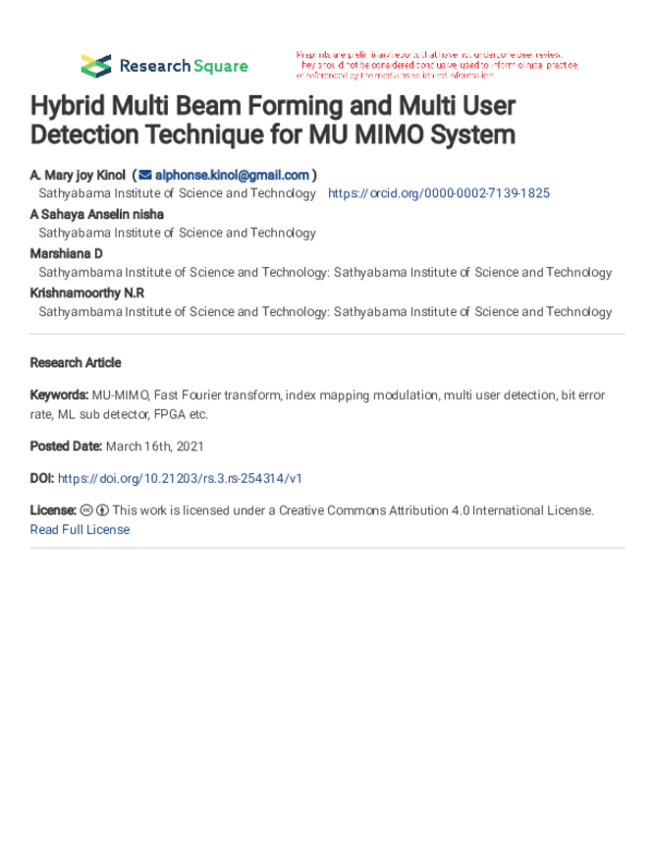(PDF) Hybrid multibeam forming and multiuser detection technique for MU-MIMO system