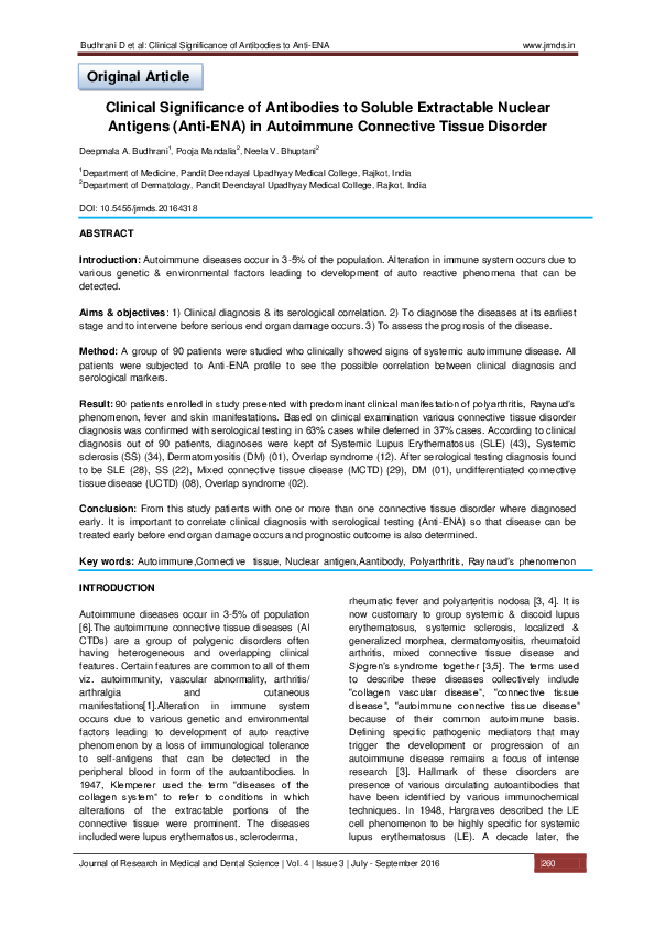 (PDF) Clinical Significance of Antibodies to Soluble Extractable ...