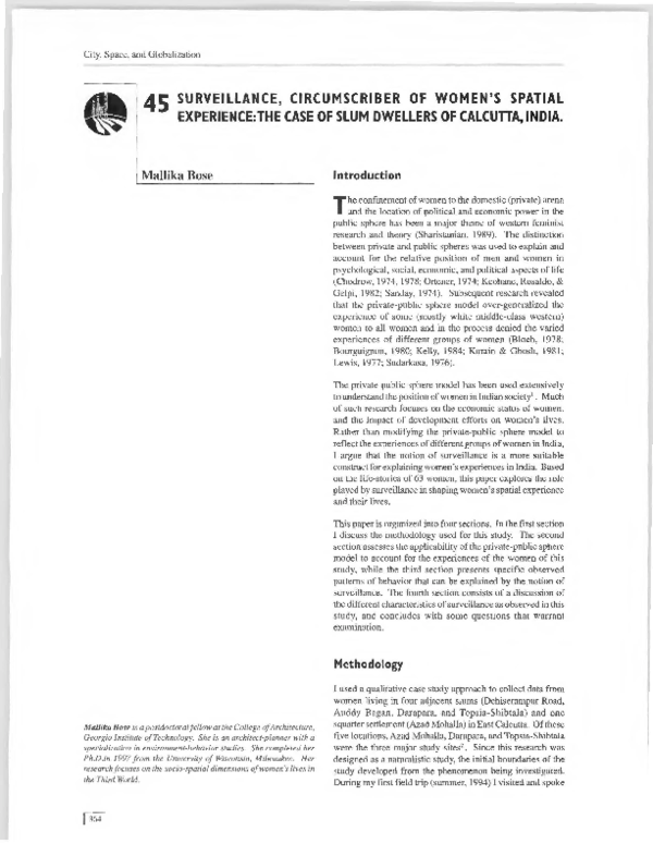 (PDF) Circumscriber of Women ' S Spatial Experience : The Case of Slum ...