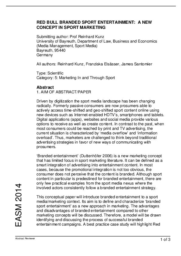 (PDF) Red Bull Branded Sport Entertainment: A New Concept in Sport ...