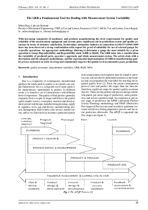 (PDF) The GRR a Fundamental Tool for Dealing with Measurement System ...