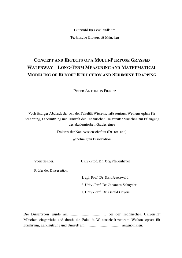 (PDF) Concept and effects of a multi-purpose grassed waterway