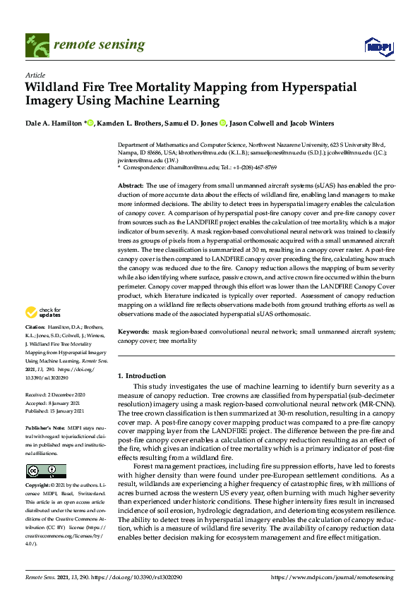 (PDF) Wildland Fire Tree Mortality Mapping from Hyperspatial Imagery ...